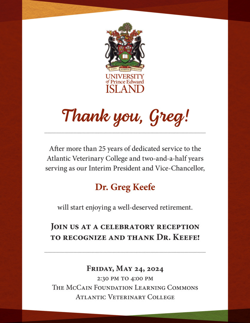 Thank you, Greg! A reception to recognize Dr. Keefe's dedication and ...